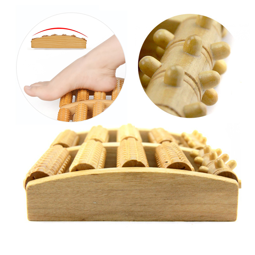 Wooden Foot Massager Roller Acupressure Massage Tool