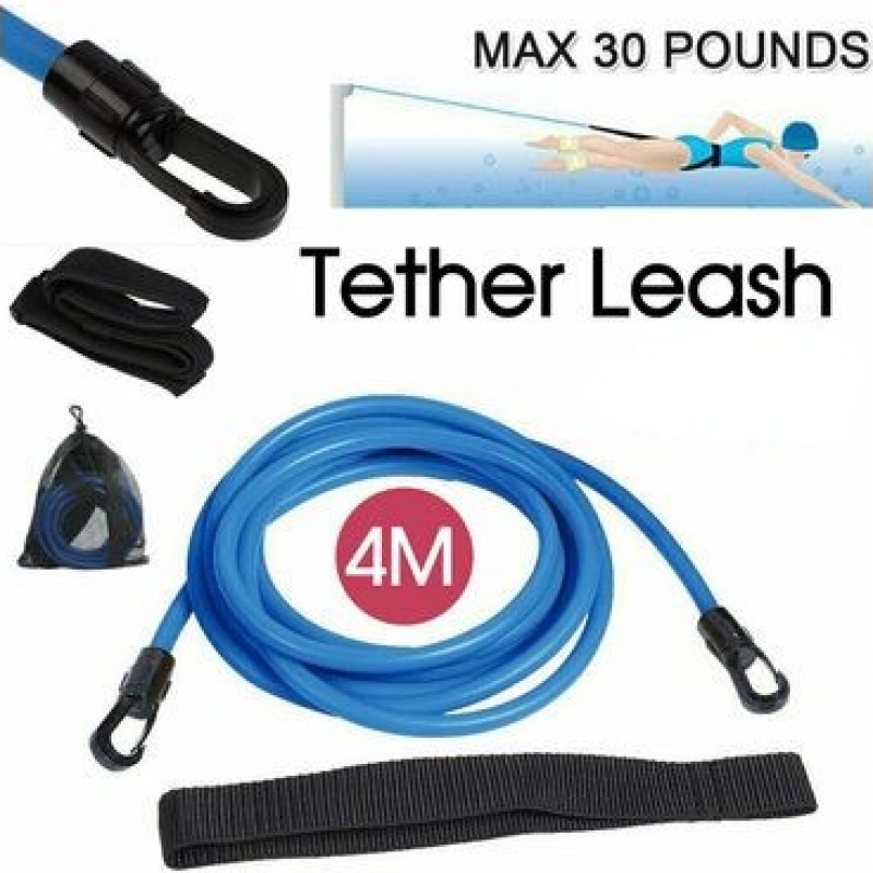 4M Swim Trainer Belt Swimming Resistance Tether Leash Pool Training Aid ...