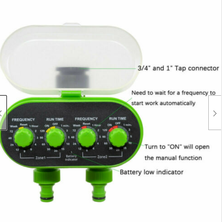 Automatic Ball Valve Tap Water Timer Two Outlet Electronic Irrigation ...