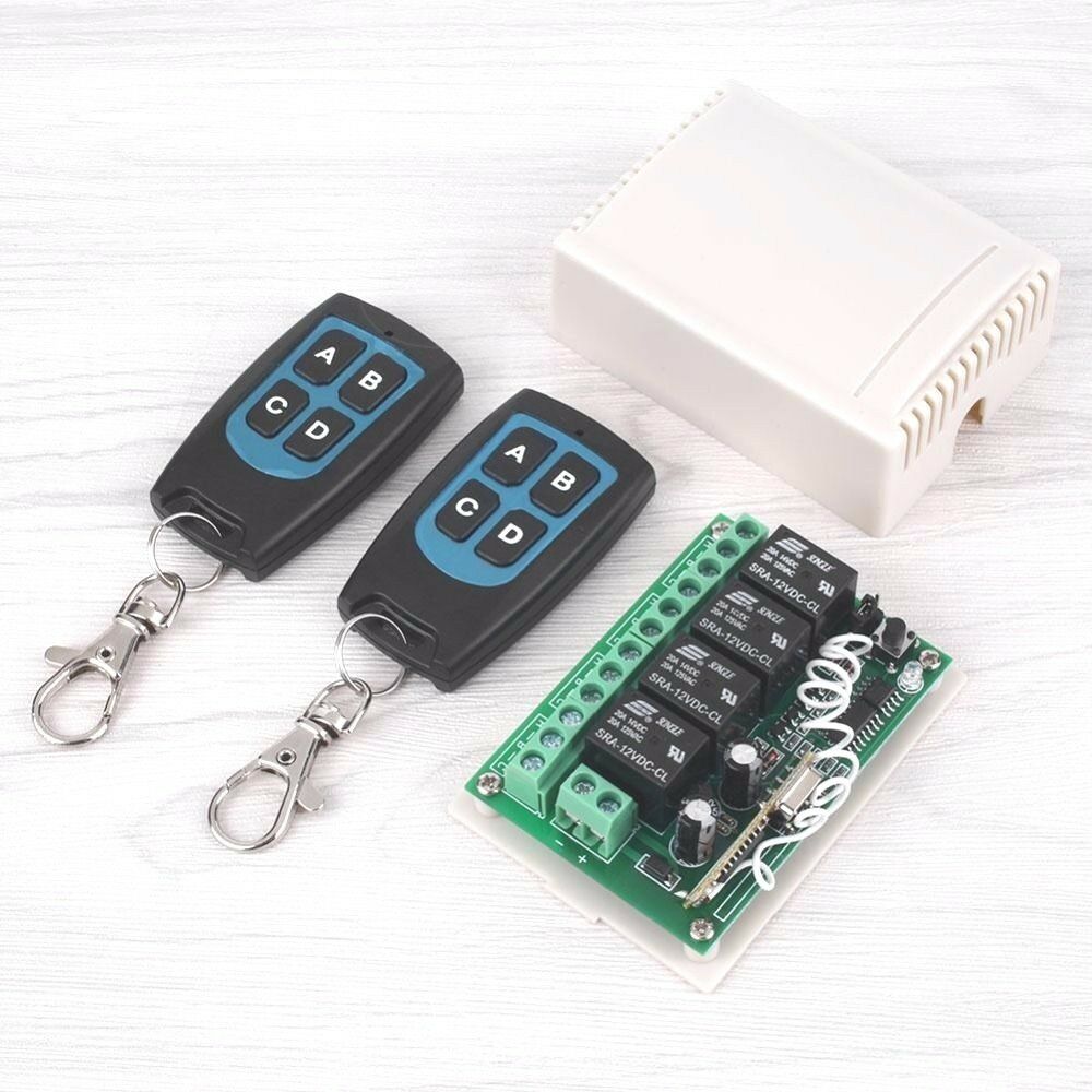 Control Remote 433 MHZ 2 Receiver Relay Four Channels 20A Wireless