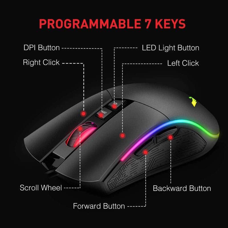 HAVIT MS733 RGB Programmable Gaming Mouse HAVIT MS733 RGB Programmable Gaming Mouse