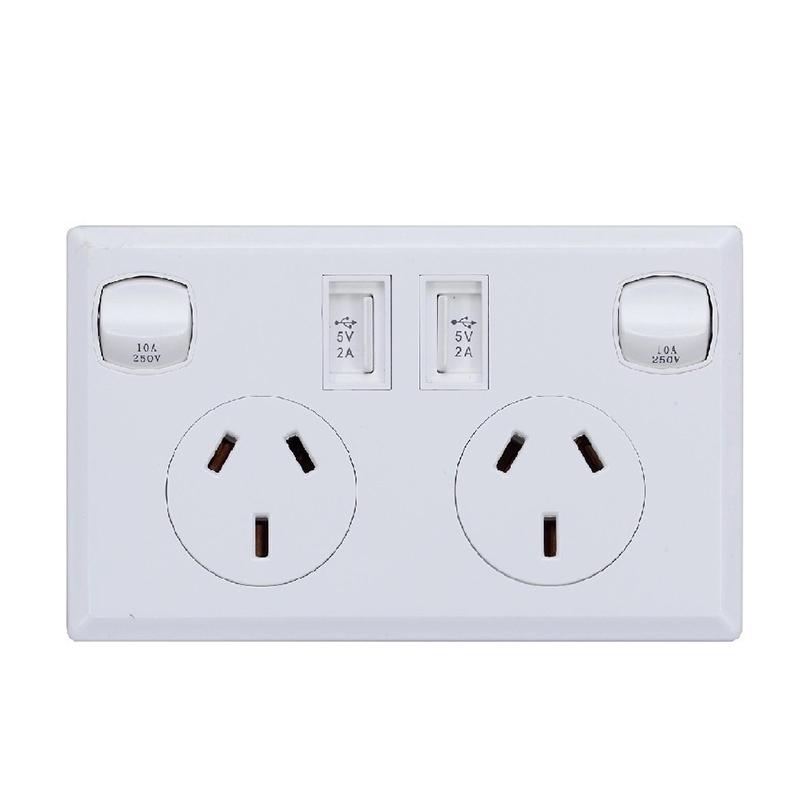 White Dual USB GPO Power Point Socket